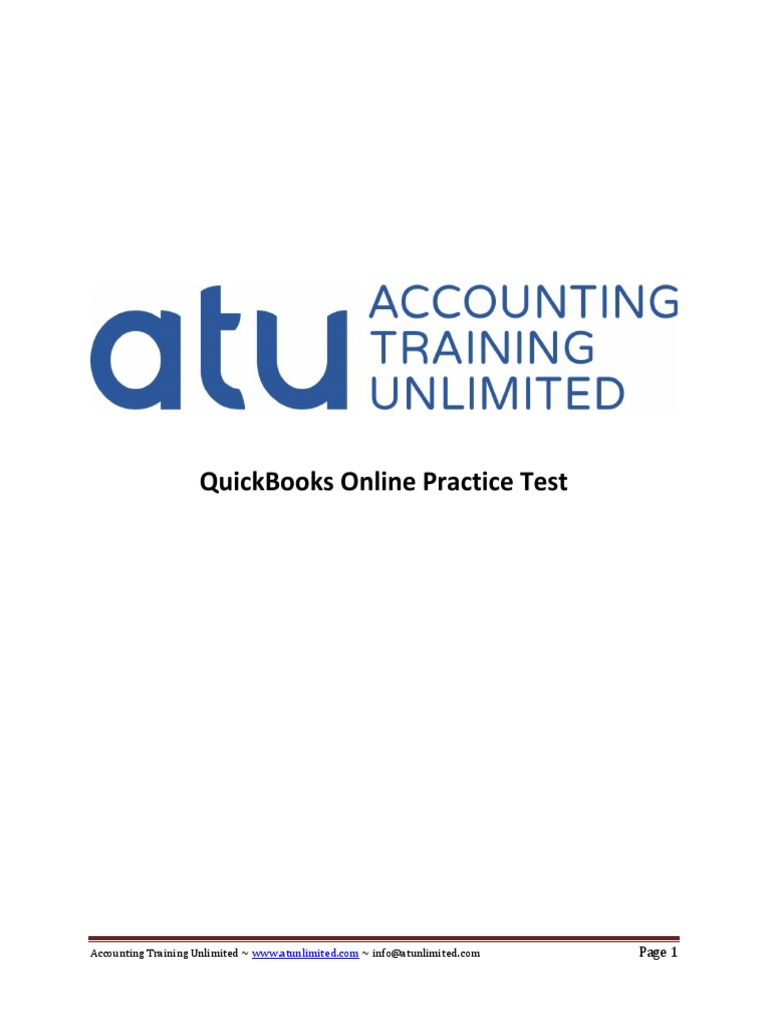Quickbooks Online Certification Practice Test | PDF | Finance & Money ...