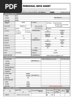 CS Form No. 212 Revised 2017 Personal Data Sheet | PDF | Government