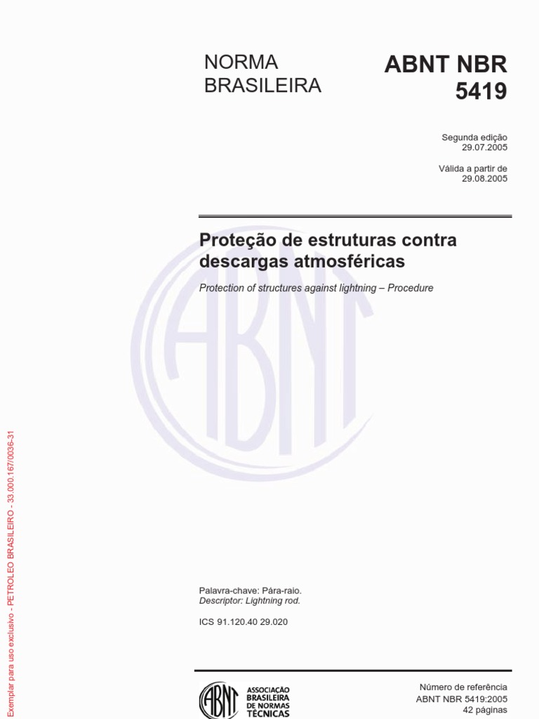 NBR 5419 .. | PDF | Relâmpago | Corrente elétrica