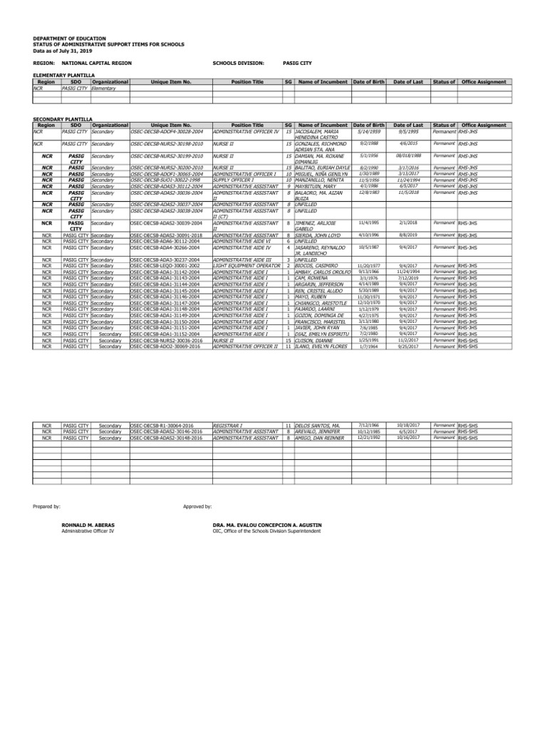 2019DPIReqs NCR PASIG-CITY-TEMPLATES | PDF