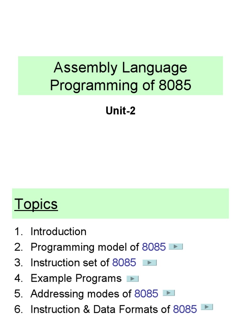 Assemblylanguageprogrammingof8085 100523023329 Phpapp02 | PDF ...