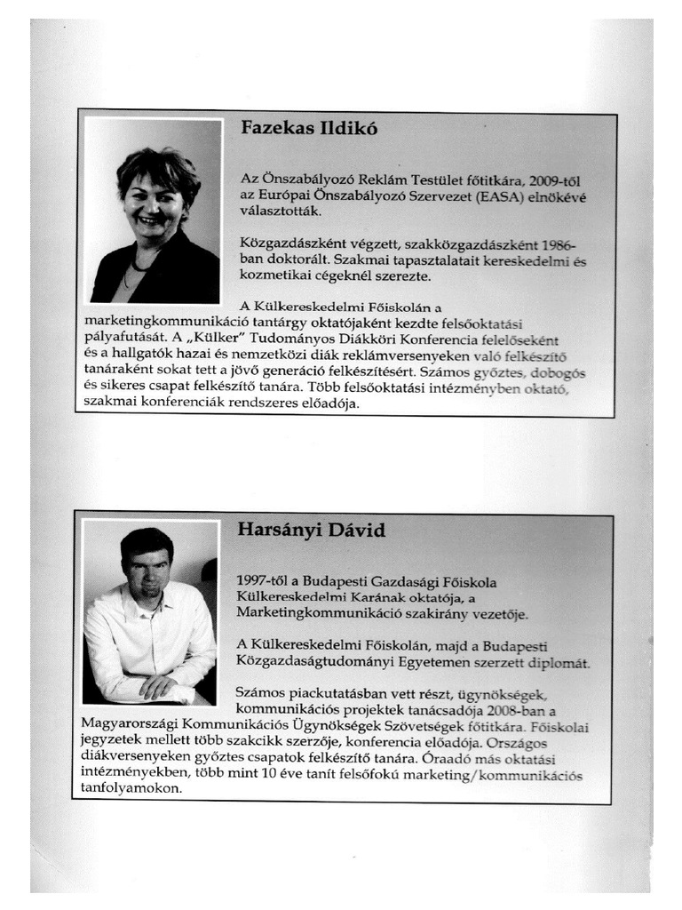 Fazekas Ildiko Harsanyi David Marketingkommunikacio Erthetoen | PDF