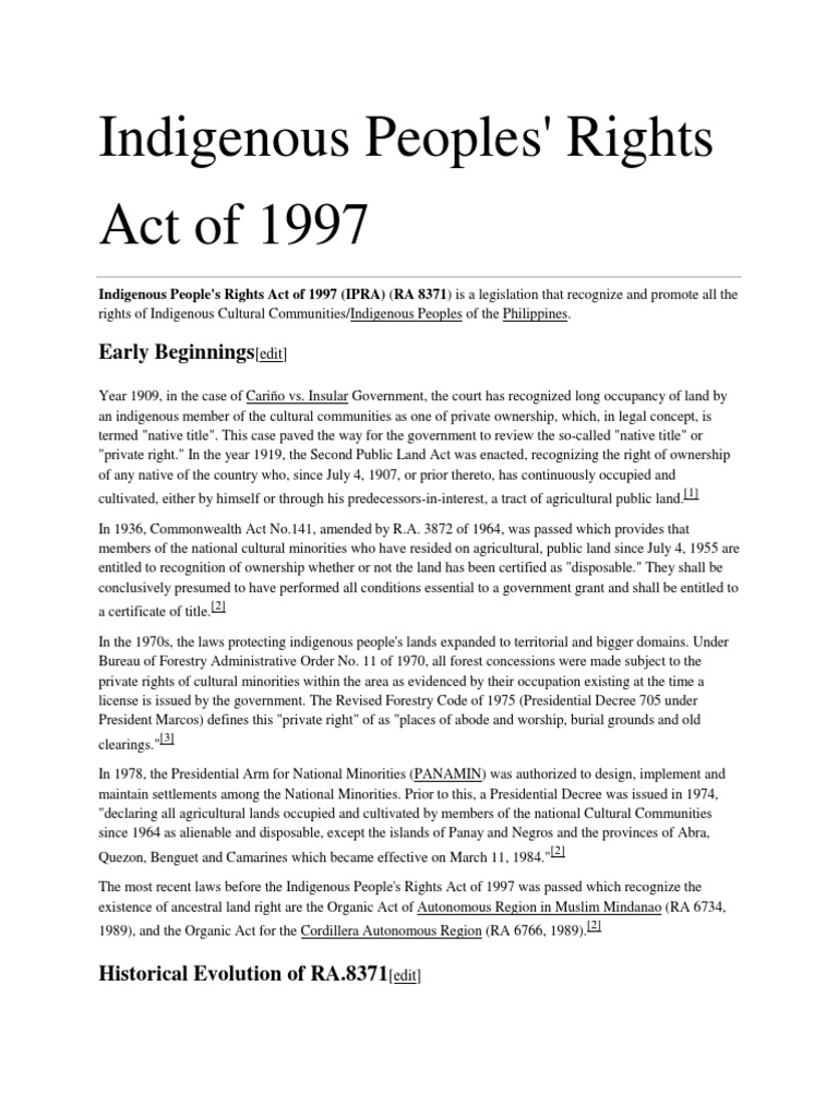 Indigenous Peoples' Rights Act of 1997 | PDF