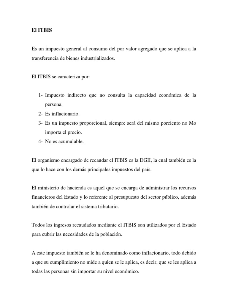 El ITBIS | PDF
