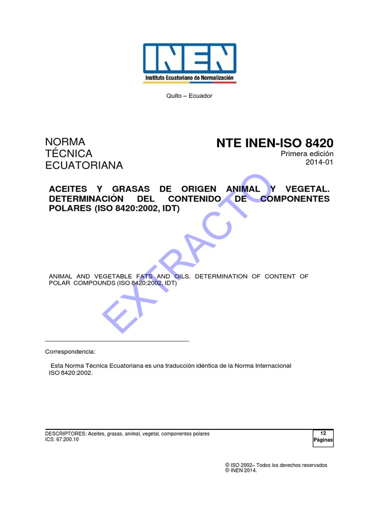 Nte Inen Iso 8420extracto | PDF | Hogar, jardinería y bricolaje ...