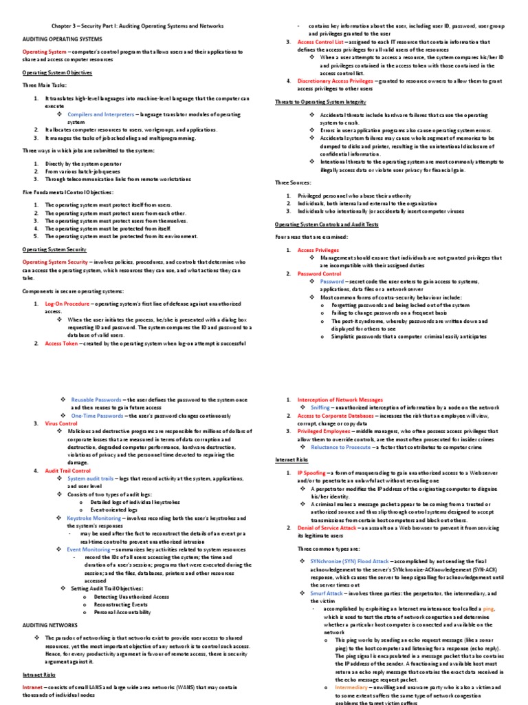 Security Part I: Auditing Operating Systems and Networks | PDF