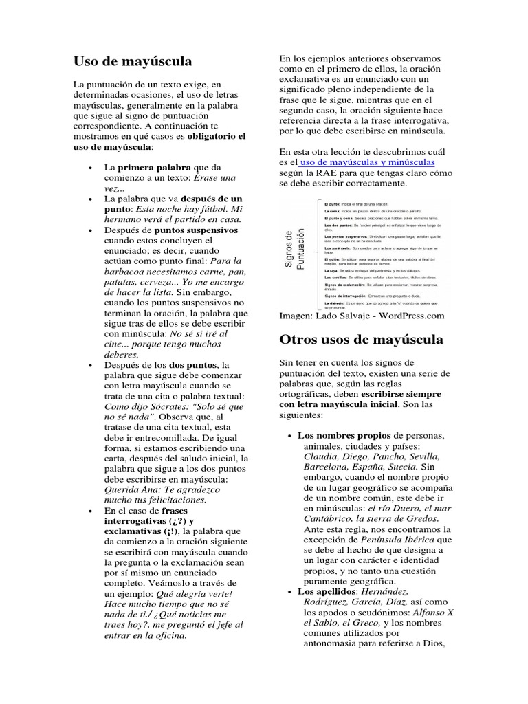 Uso de mayúscula | PDF