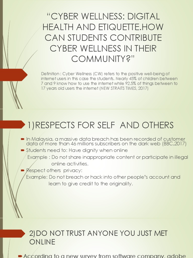 Cyber Wellness: Student Online Etiquette | PDF