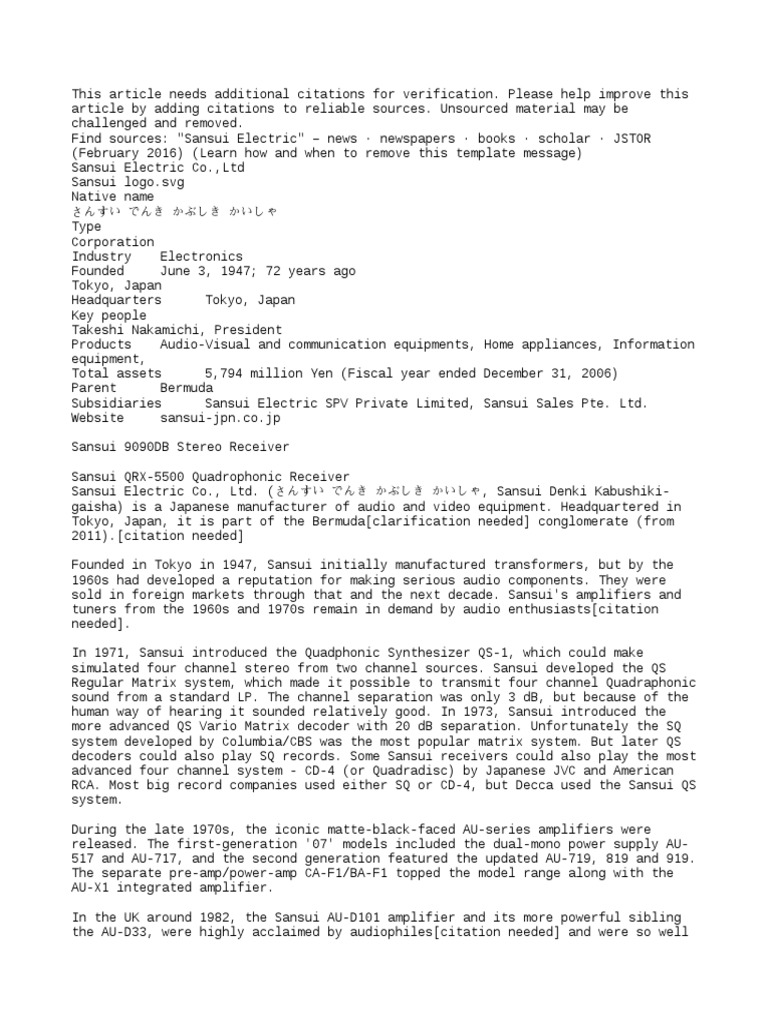 Sansui Wiki | PDF