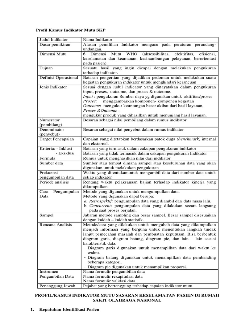 Profil Indikator Mutu SKP, IGD | PDF | Sains & Matematika