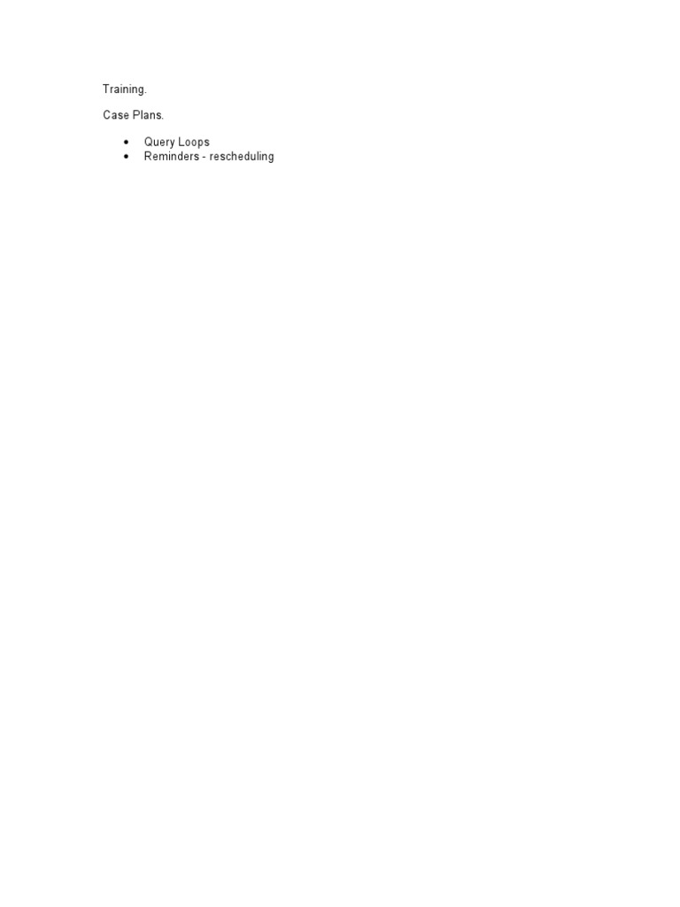 Training on Case Plans and Reminders | PDF