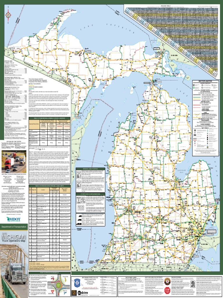 Michigan Department of Transportation 2017 Truck Operator Map | PDF
