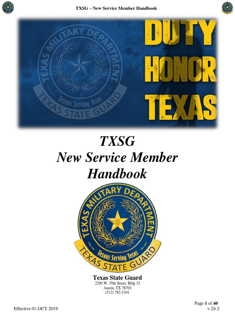 Texas State Guard New Member | PDF