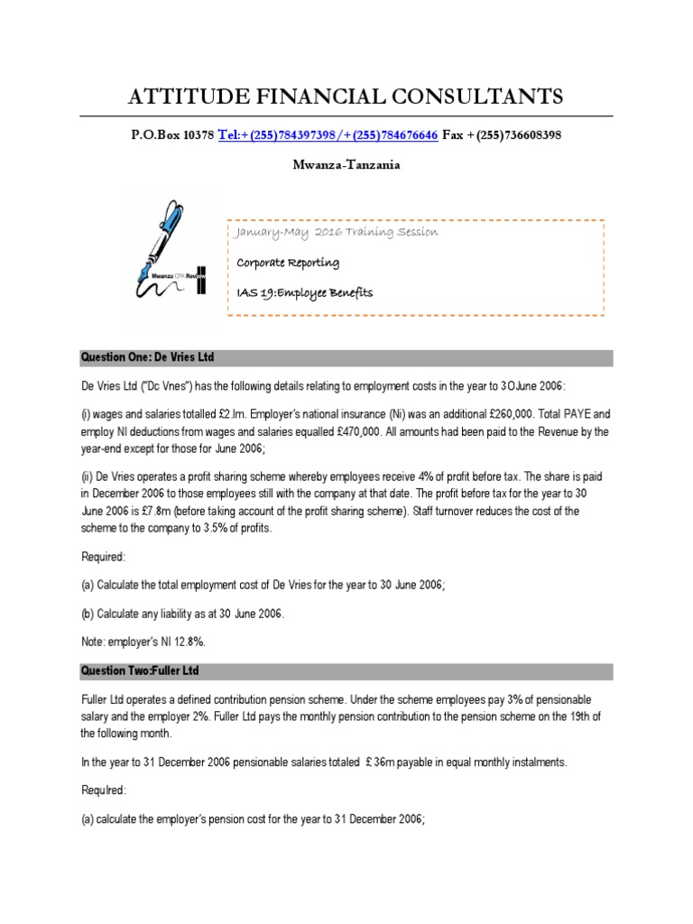 IAS 19 Questions | PDF