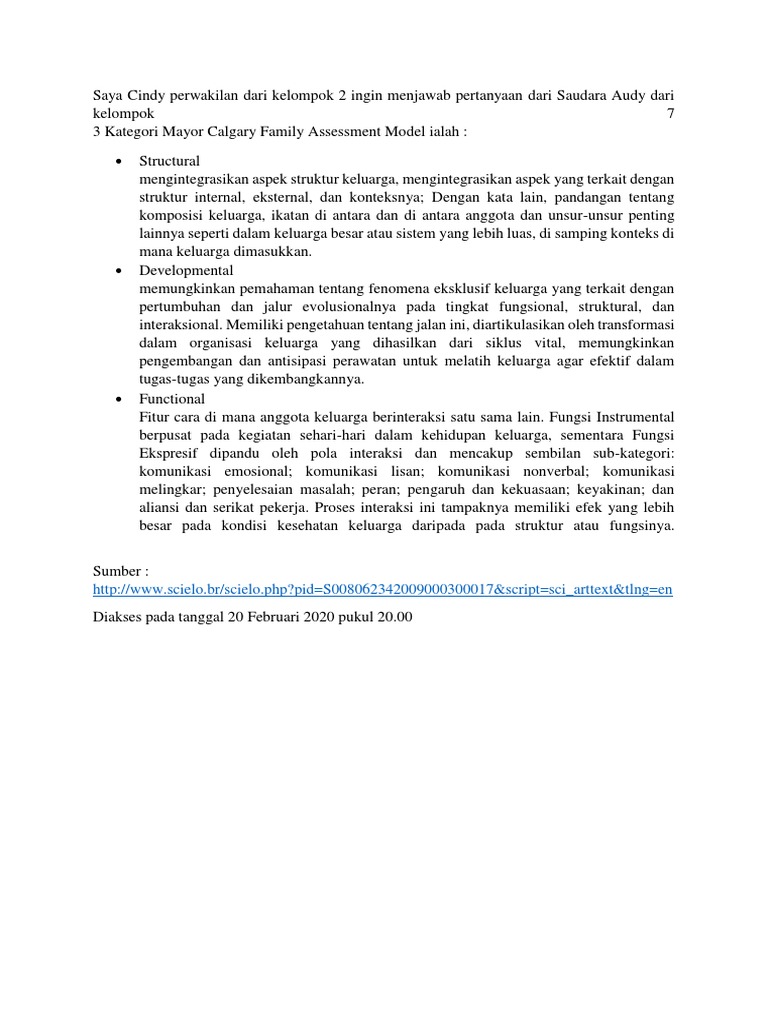 Calgary Family Assessment Model. | PDF