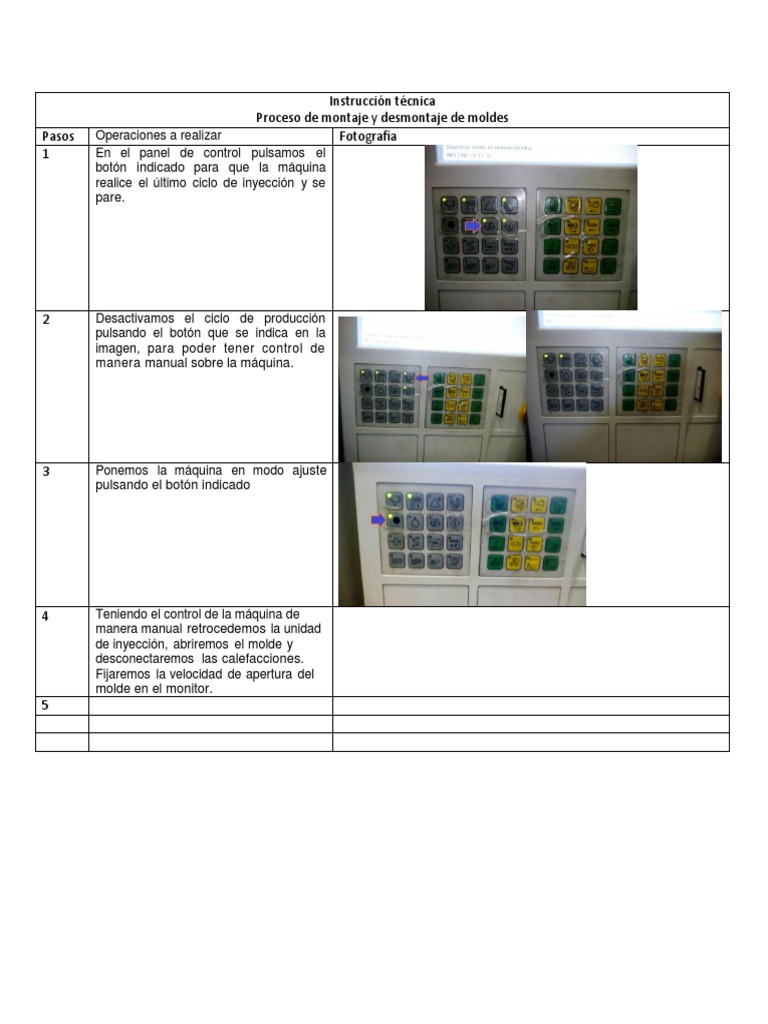 Proceso De Montaje Y Desmontaje De Molde Pdf