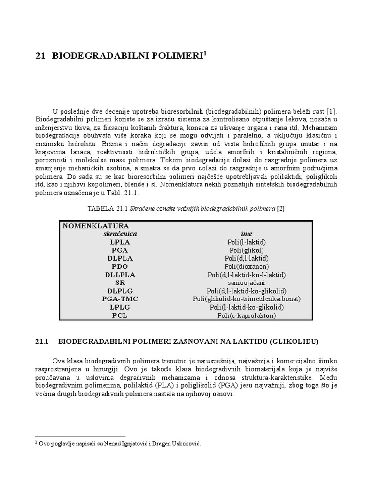 21 Biodegradabilni Polimeri | PDF