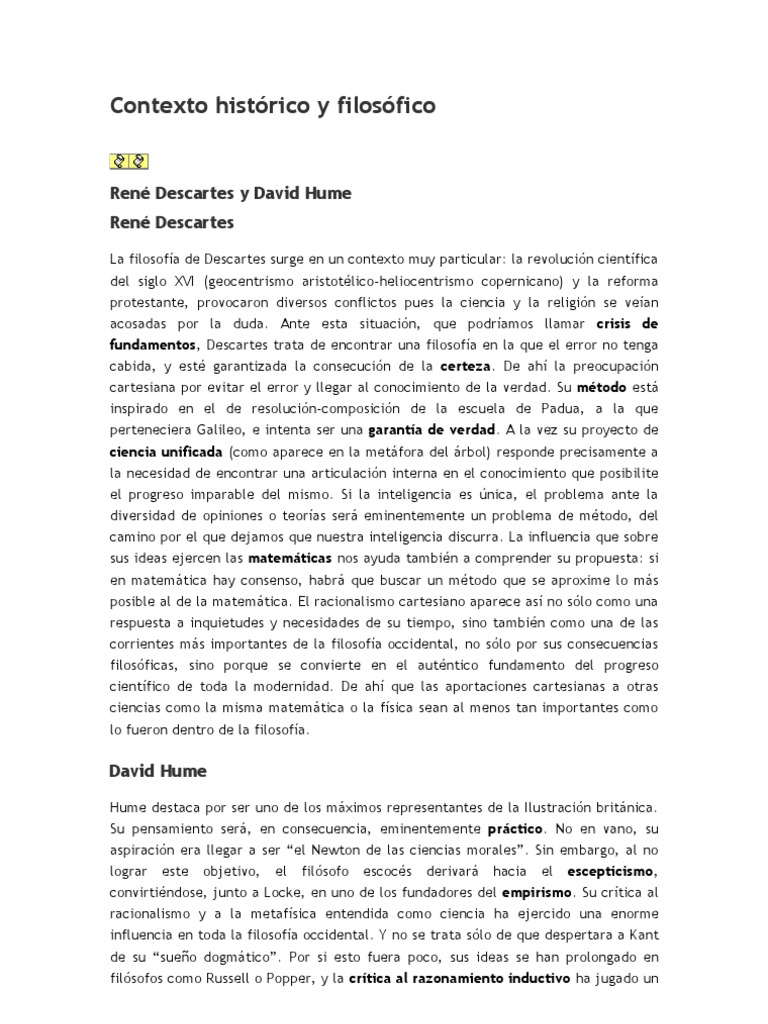 Contexto Histórico y Filosófico de Los Autores de La Historia de La ...