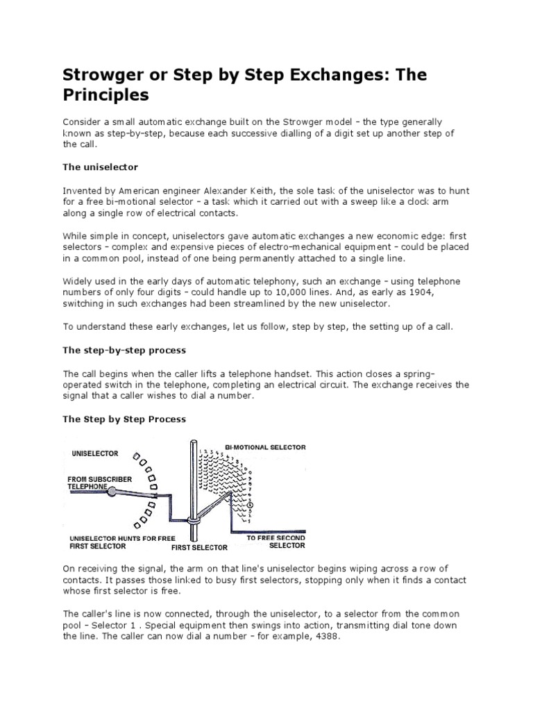 Step-by-Step Strowger Exchange Process | PDF | Telephone Exchange ...