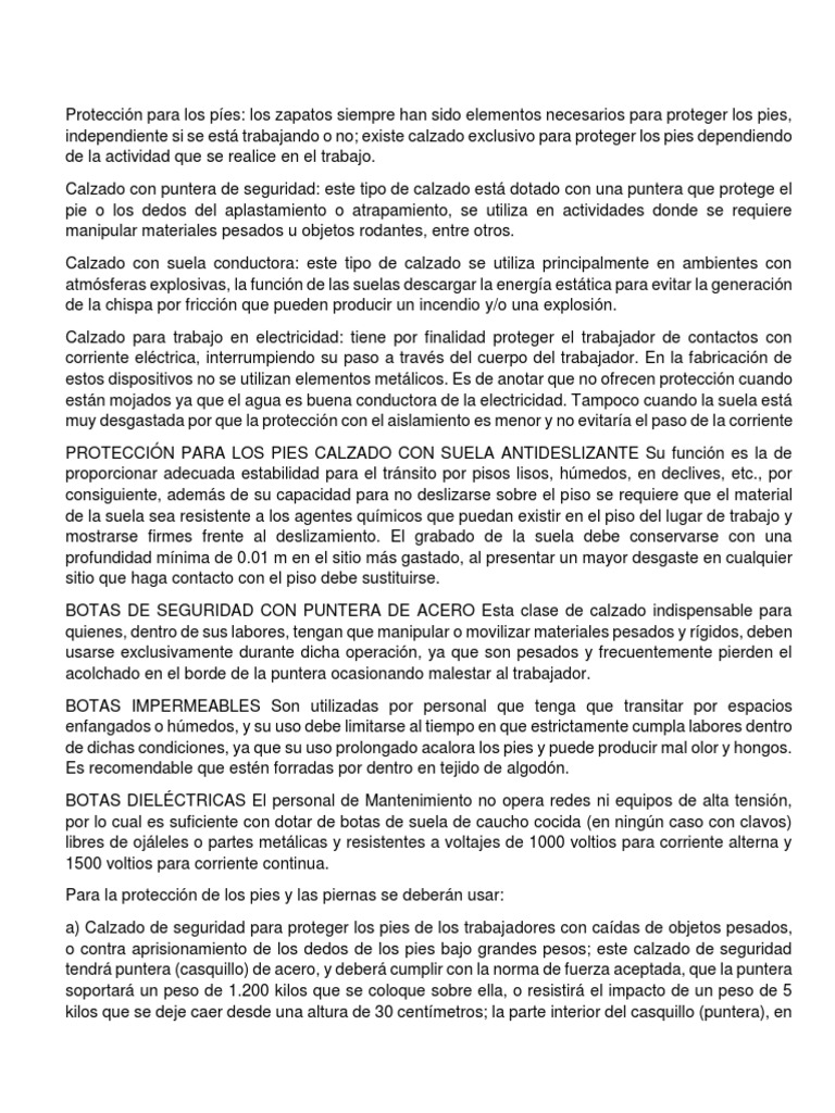 Protección EPP para Pies y Piernas | PDF