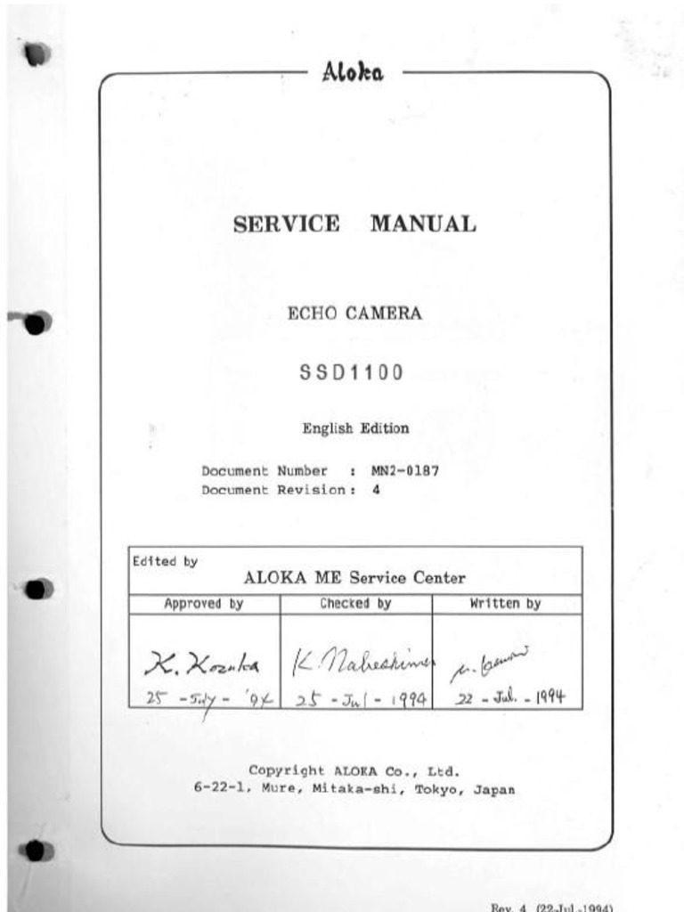 05 Aloka SS 1100 Service Manual PDF | PDF