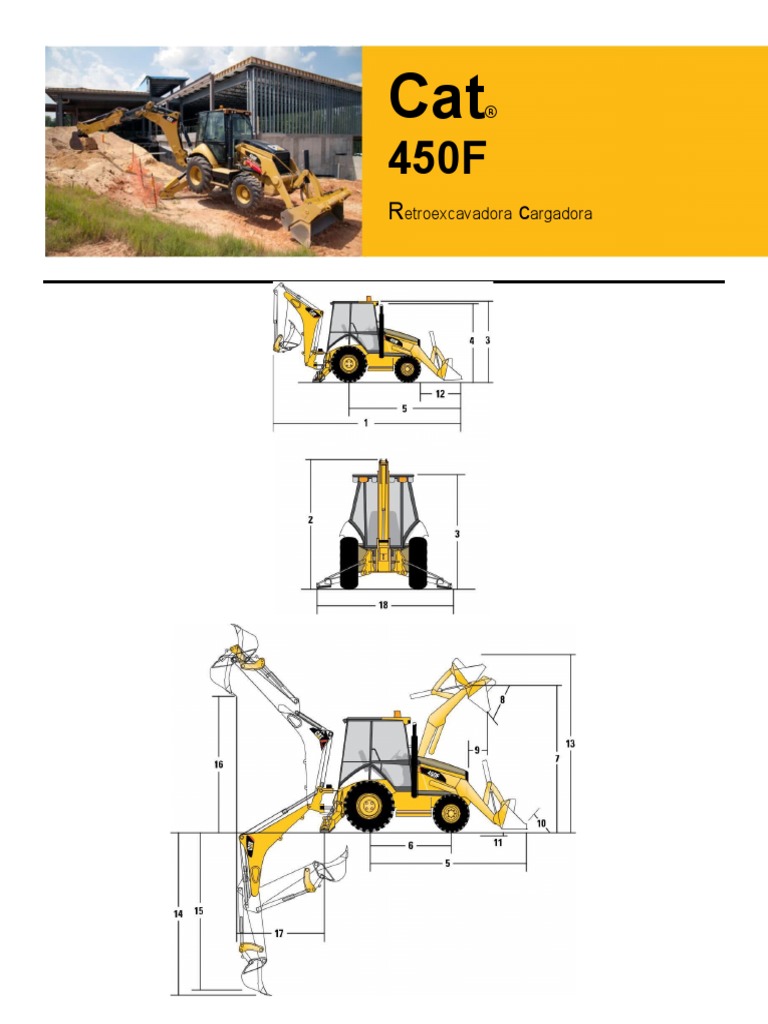 Ficha Técnica Retroexcavadora Cat 450F | PDF