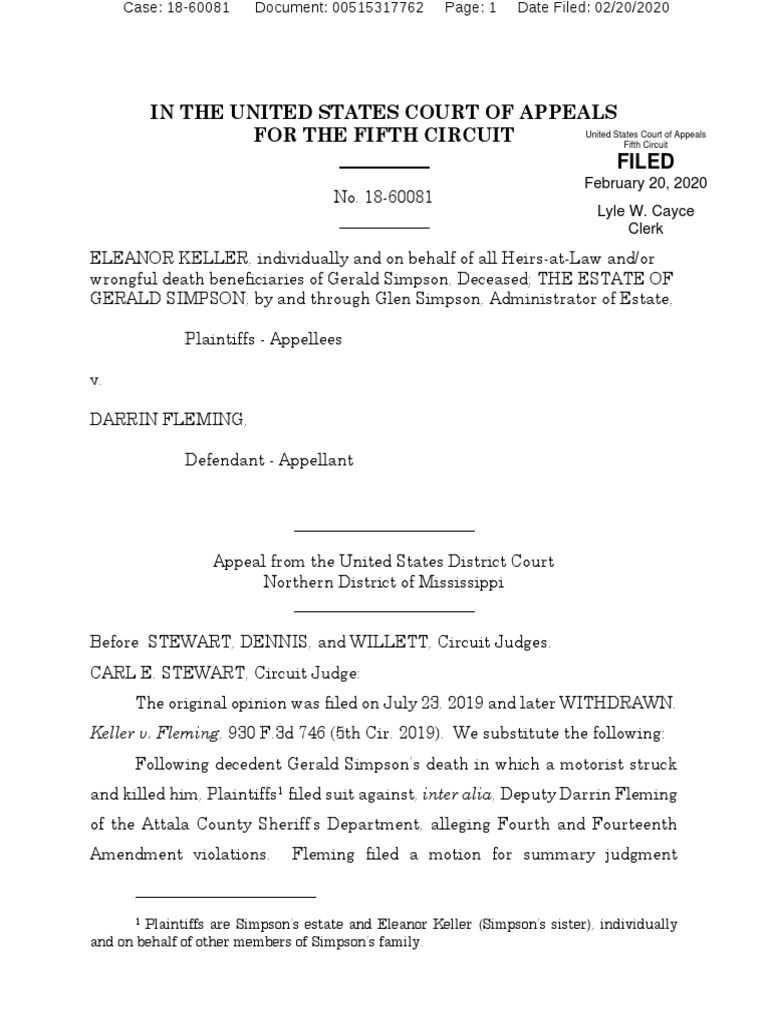Fifth Circuit Appeals Q.I. Decision | PDF | Law