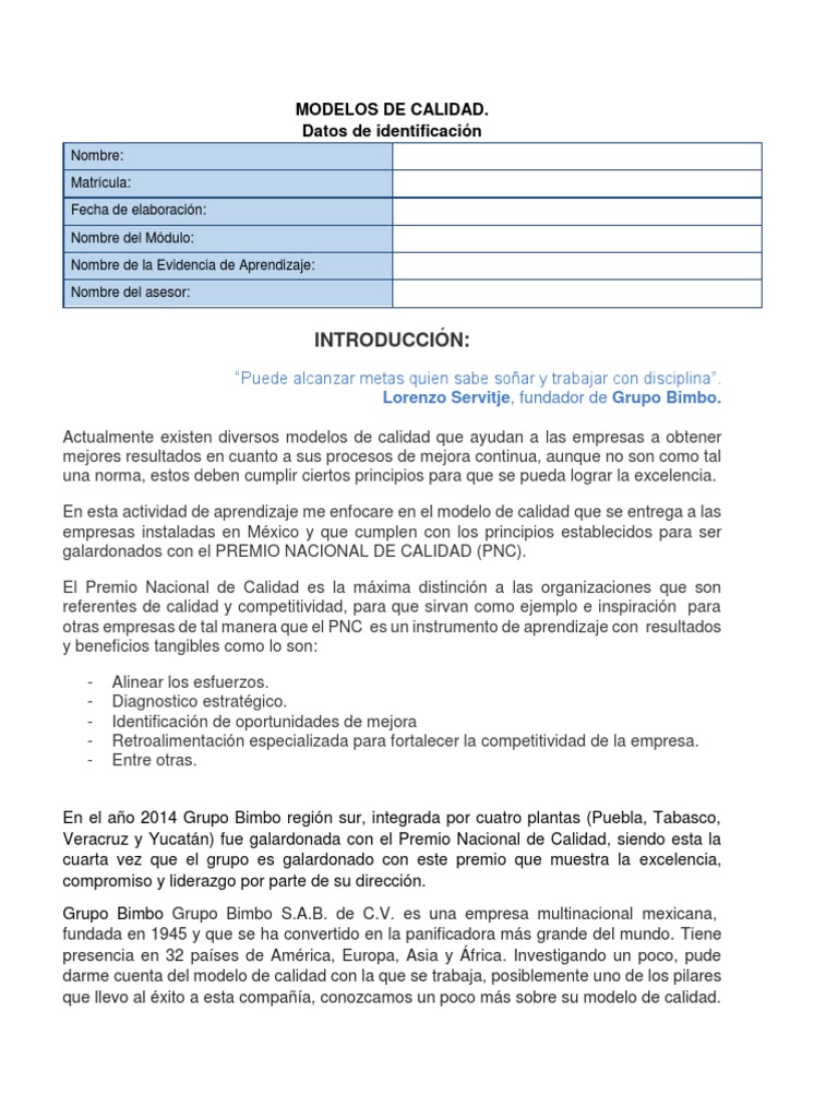 Modelos de Calidad. | PDF