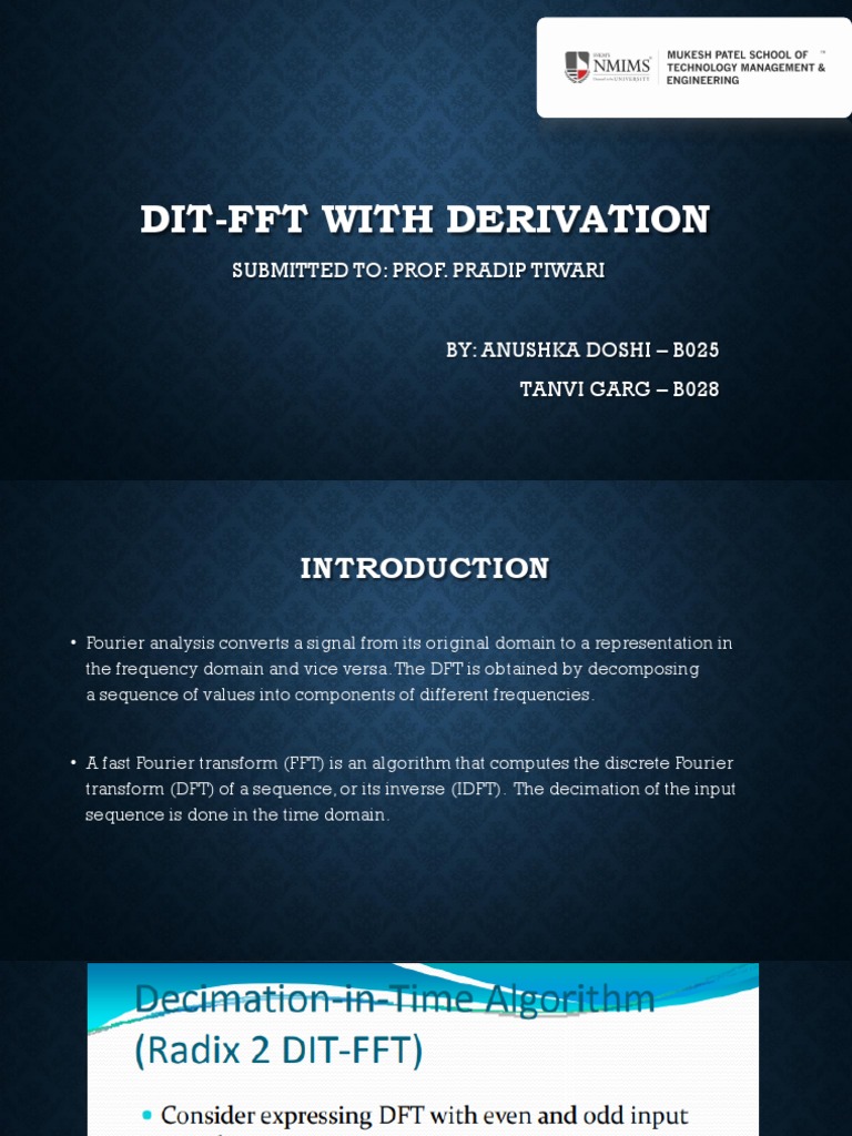 Dit-Fft With Derivation | PDF