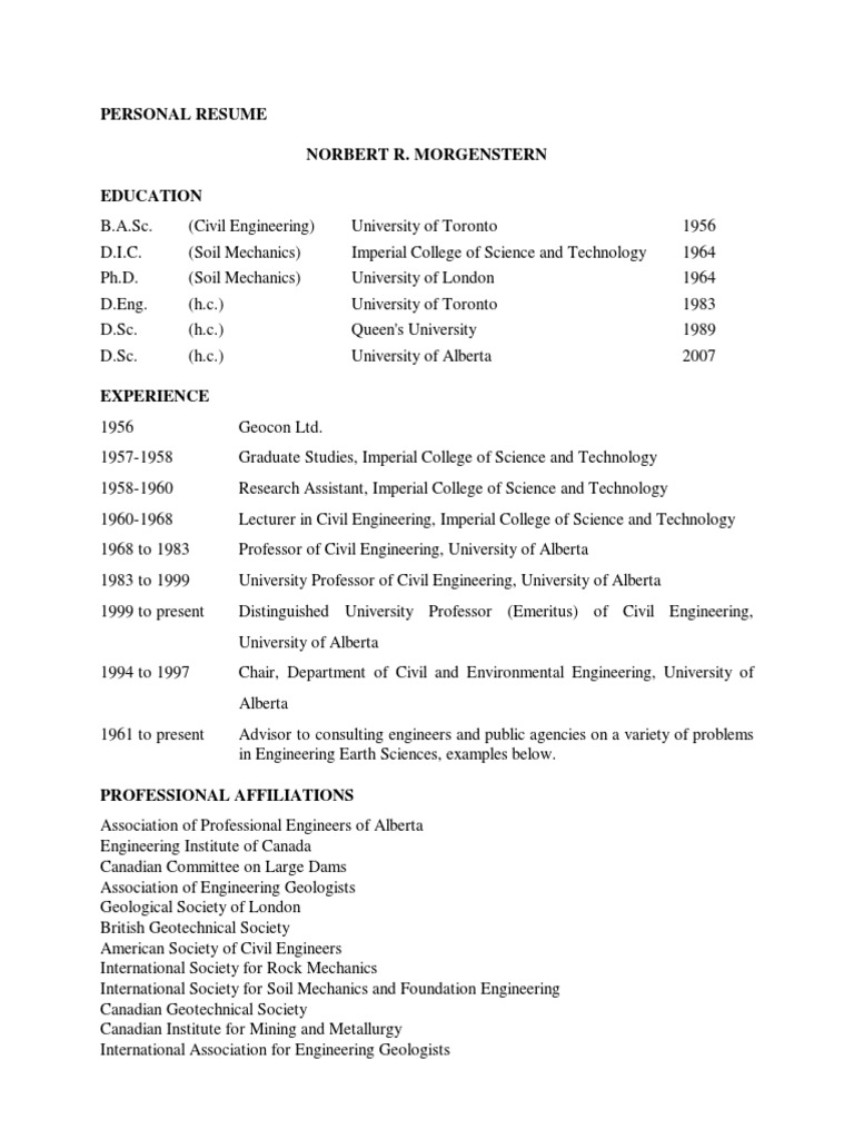 Norbert Morgenstern: Geotechnical Expertise | PDF