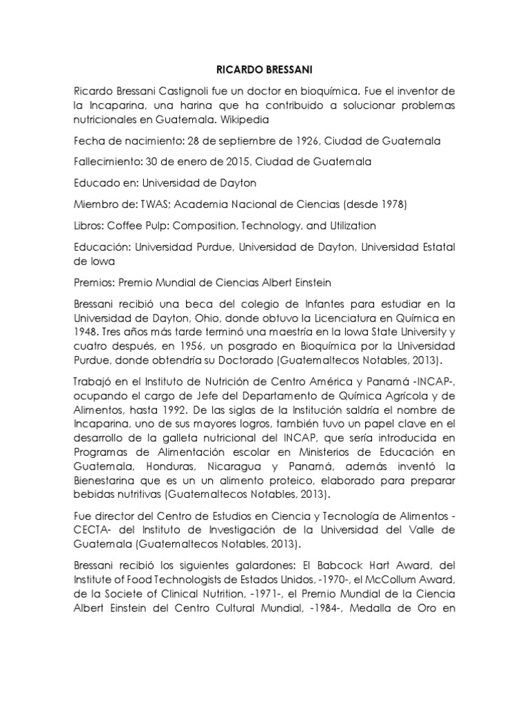 Ricardo Bressani | PDF