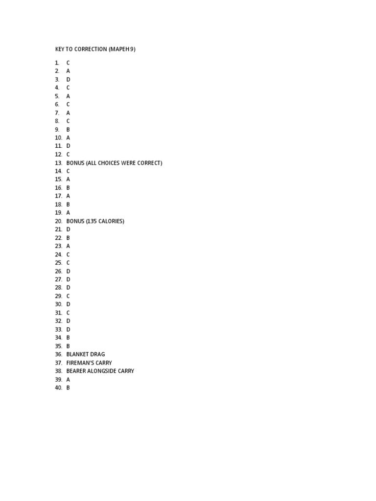Key To Correction | PDF