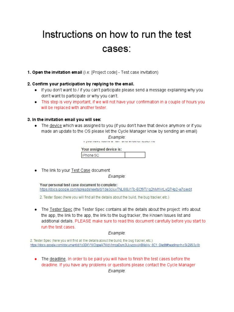 Instructions (Test Cases) PDF | PDF | Computers | Technology & Engineering