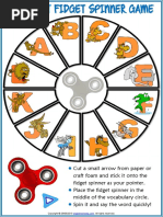 Action Verbs Vocabulary Esl Printable Fidget Spinner Game For Kids ...