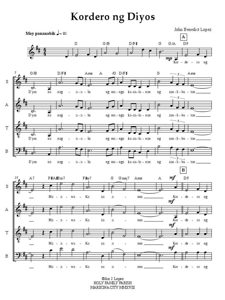 Kordero NG Diyos-John Benedict Lopez | PDF