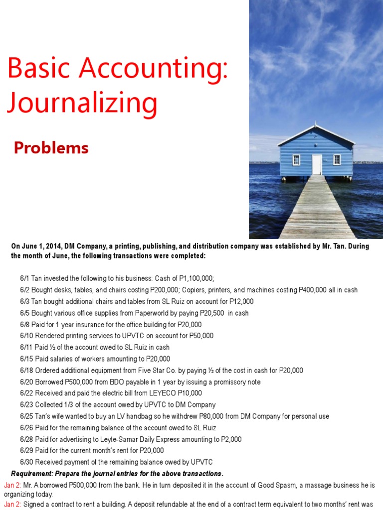 ACCOUNTING 101 - No.2 - Problems | PDF | Payments | Economies