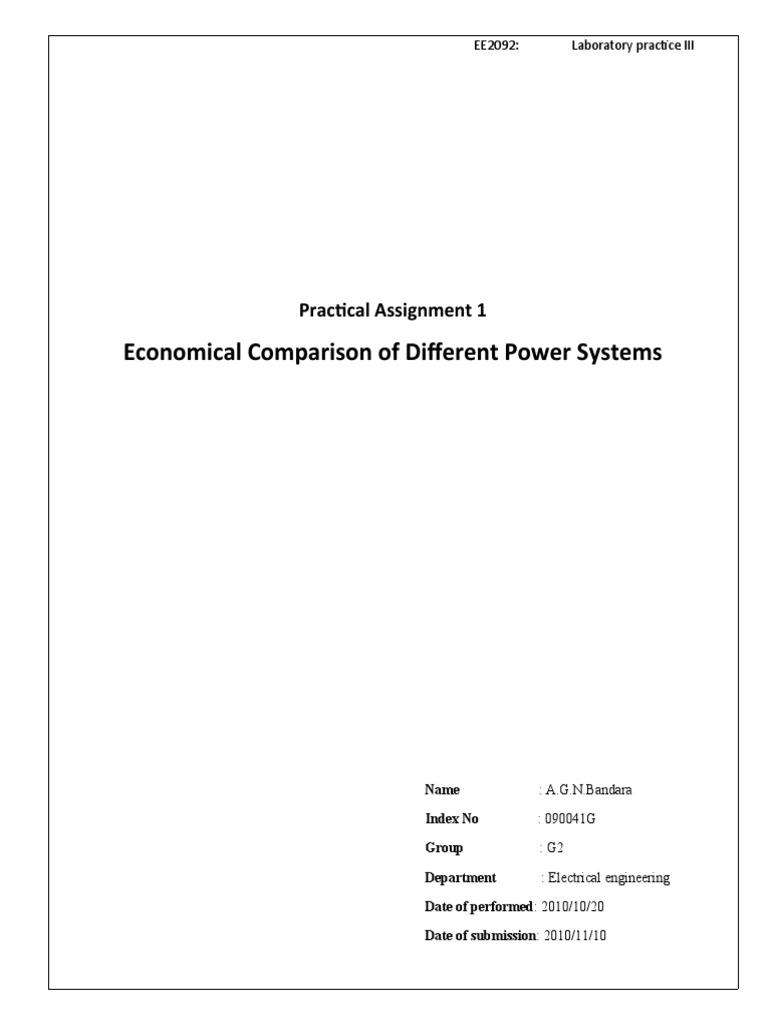 Assignment Power Systems | PDF | Depreciation | Power Station