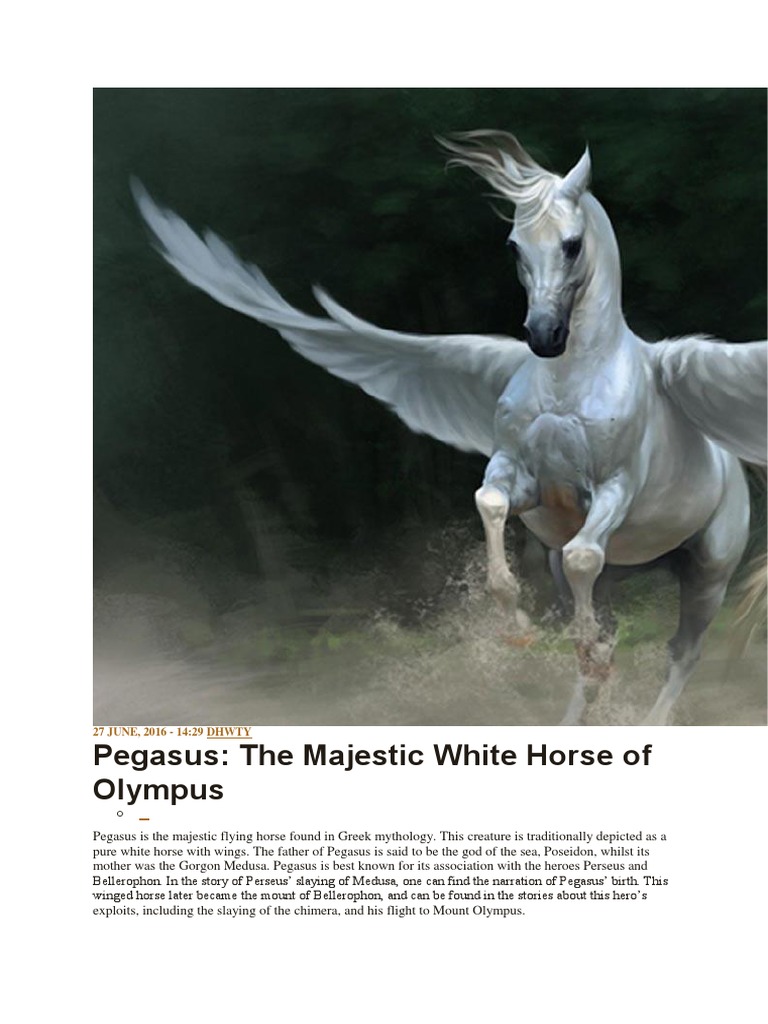 Pegasus | PDF | Mythological Characters | Ancient Greek Religion