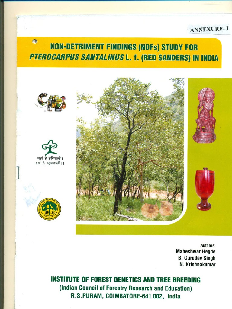 CITES NDF Report - Pterocarpus Santalinus - India | PDF