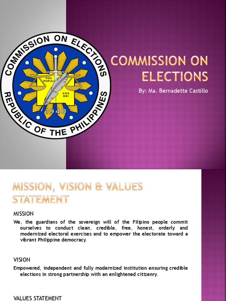 COMELEC Overview | PDF | Commission On Elections (Philippines ...