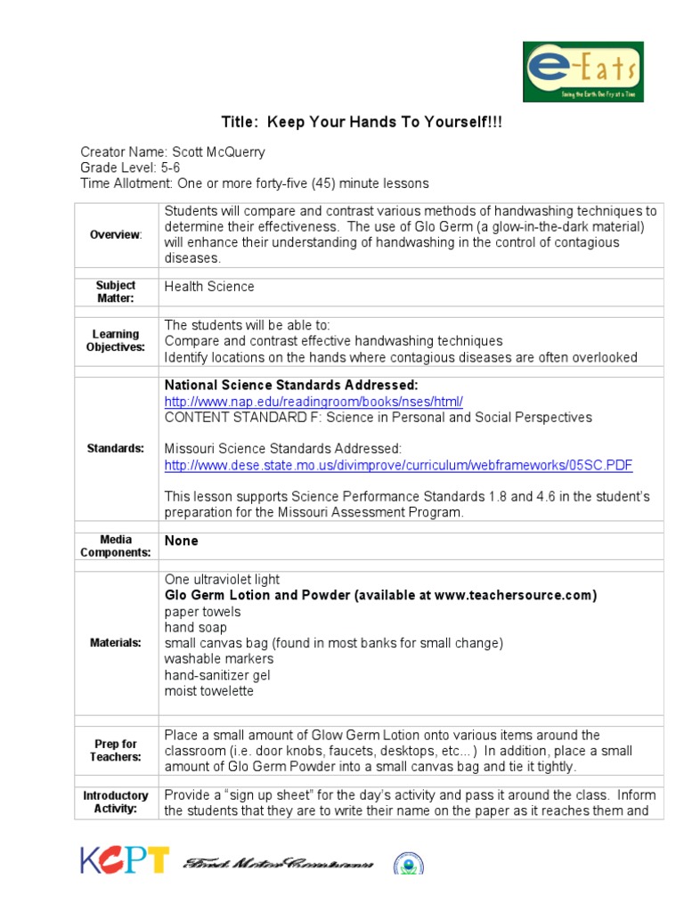 Handwashing Glo Germ Lab 1 2 PDF | PDF | Hand Washing | Nature
