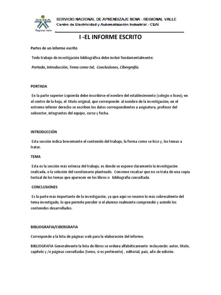 El Informe Escrito | PDF