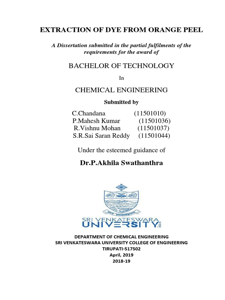Extraction of Dye From Orange Peel | PDF | Dye | Chemistry