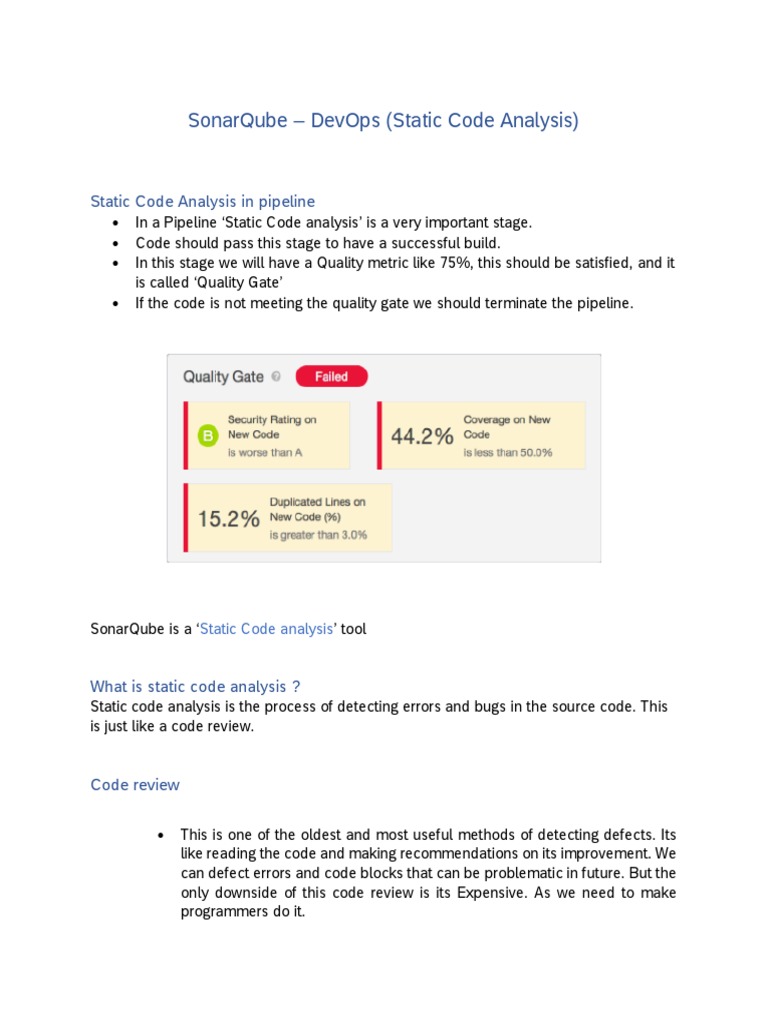 Sonar Qube Pdf Software Engineering Software Development