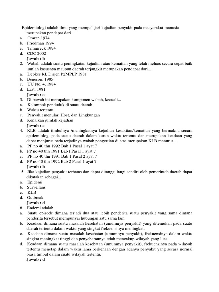 Soal Epid | PDF
