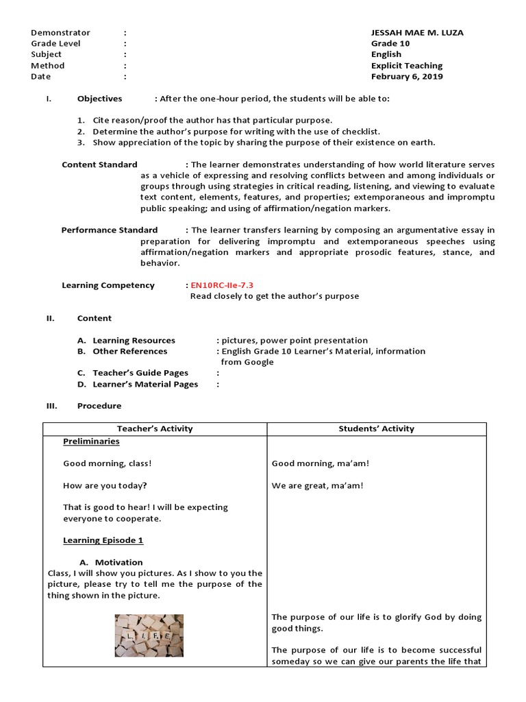 Identifying an Author's Purpose: A Lesson on Persuading, Informing, and ...