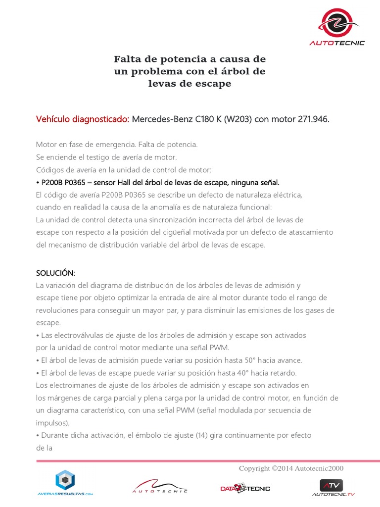 Mercedes-Benz C180 K (W203) Con Motor 271.946 - Memoriza Averia P200B ...