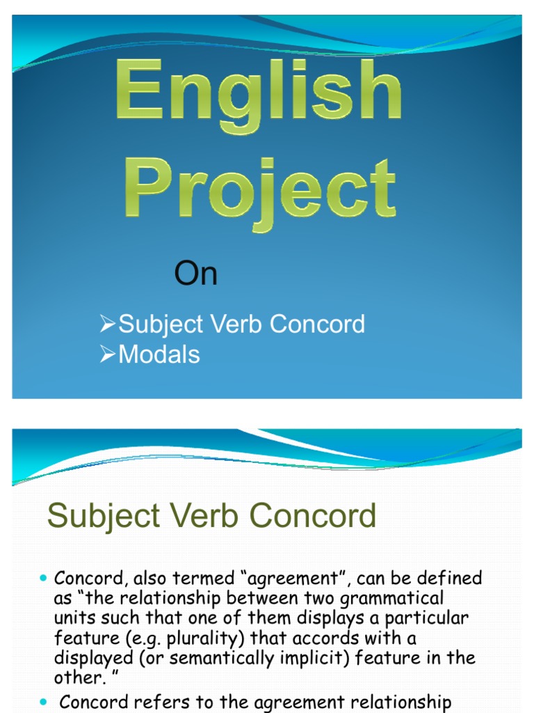Subject Verb Concord & Modals | PDF | Grammatical Number | Subject ...