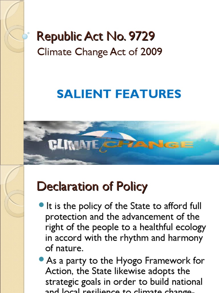 RA 9729 Climate Change | PDF | Public Sphere | Government