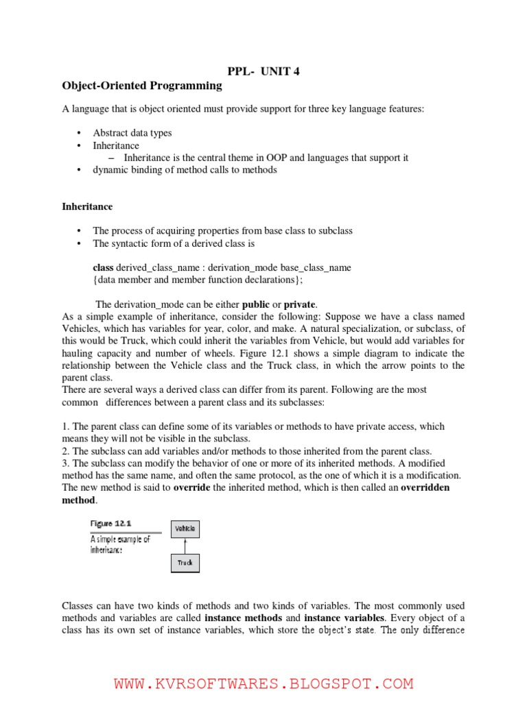 Ppl-Unit-4 R16 | PDF | Inheritance (Object Oriented Programming) | Class (Computer Programming)